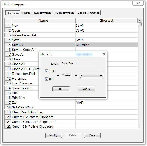 Shortcut Mapper Notepad 
